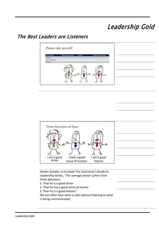 Leadership gold session handout | PDF | Executive Leadership ...