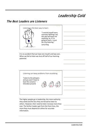 Leadership gold session handout | PDF