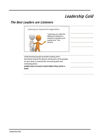 Leadership gold session handout | PDF