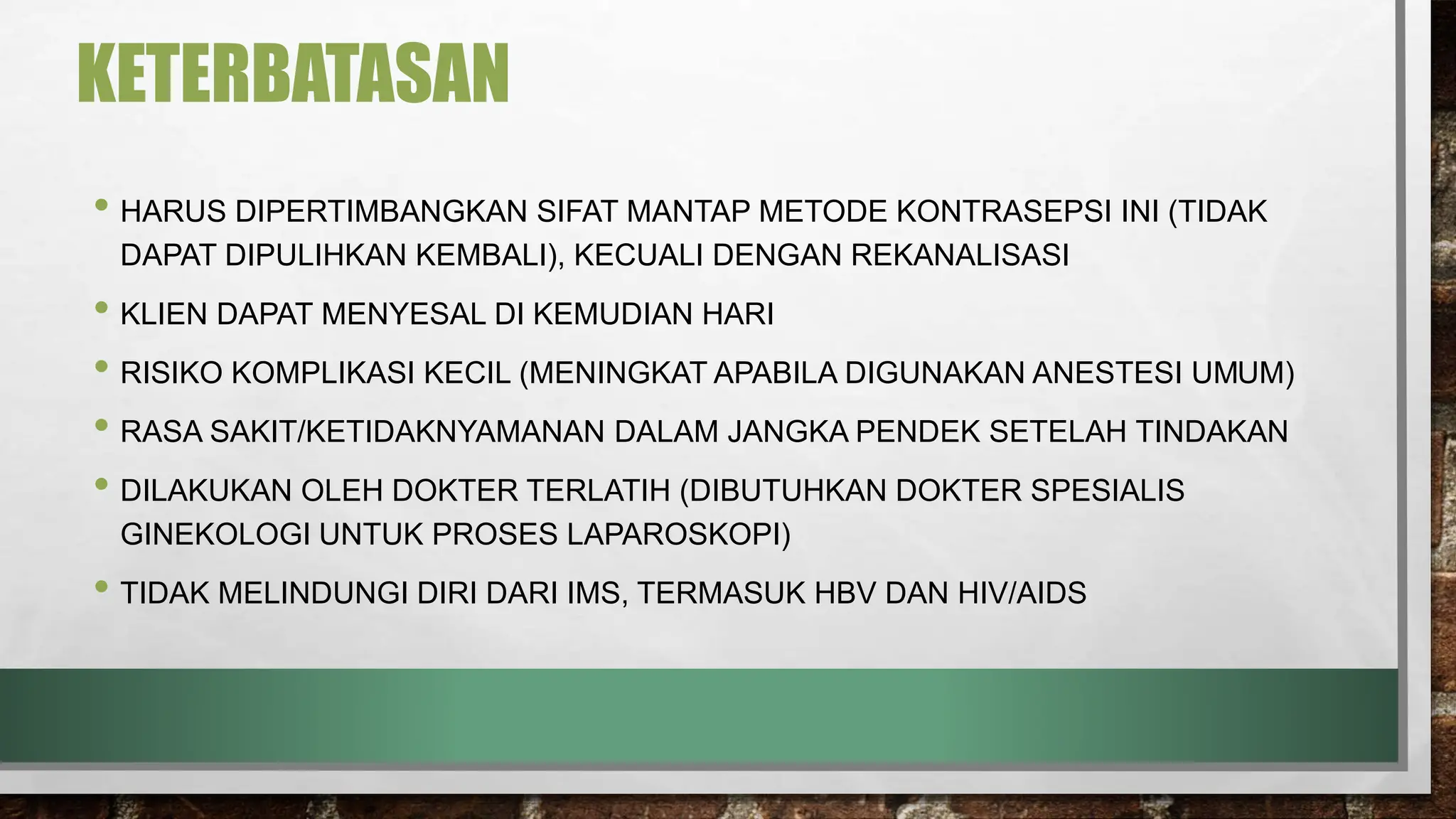 Penjelasan apa itu Kb Tubektomi, keuntungan dan kekurangan | PPTX