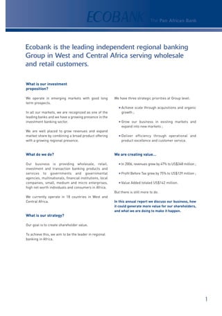 Ecobank annual report 2006 | PDF