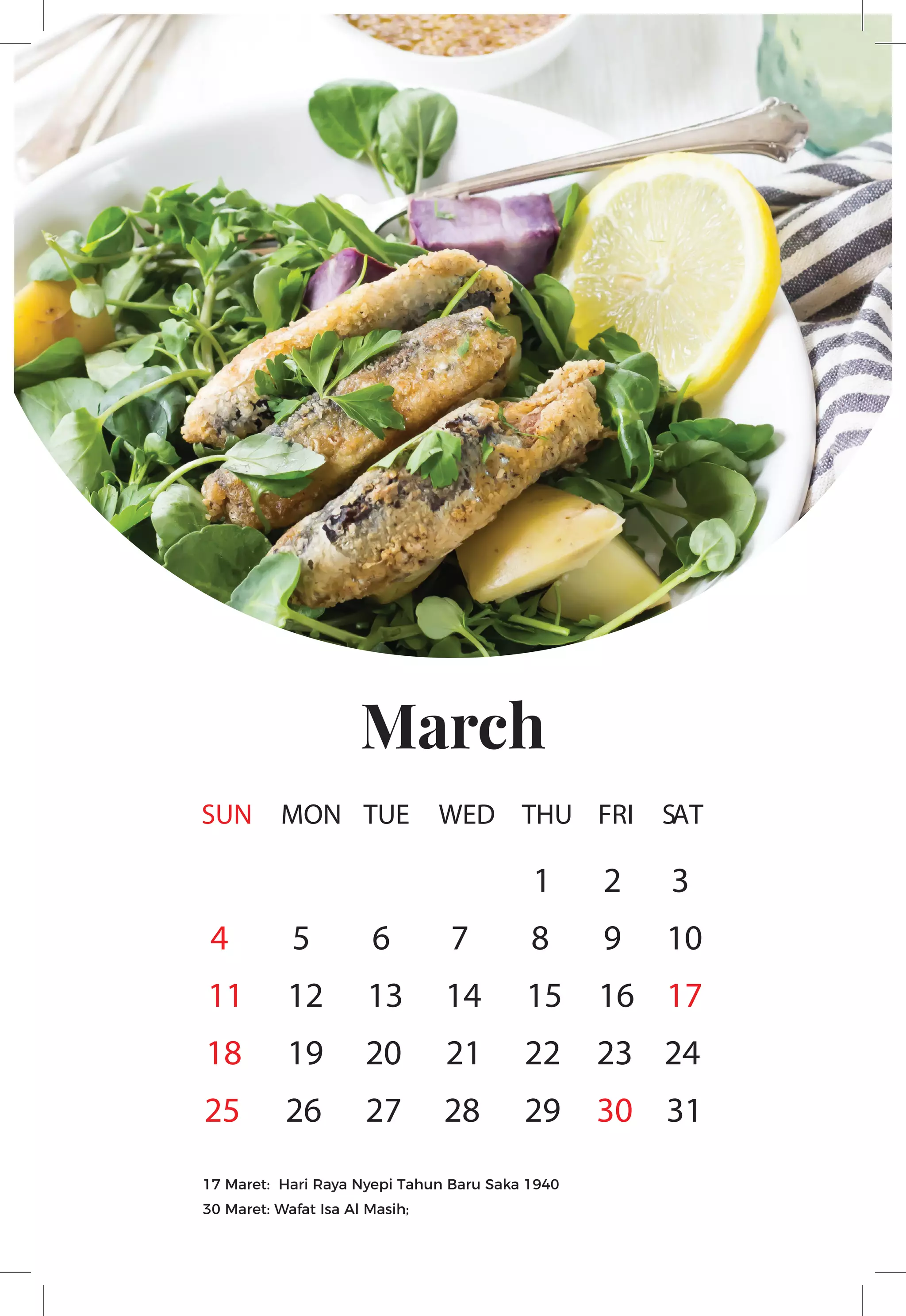 Free Printable - Kalender Meja 5 | PDF