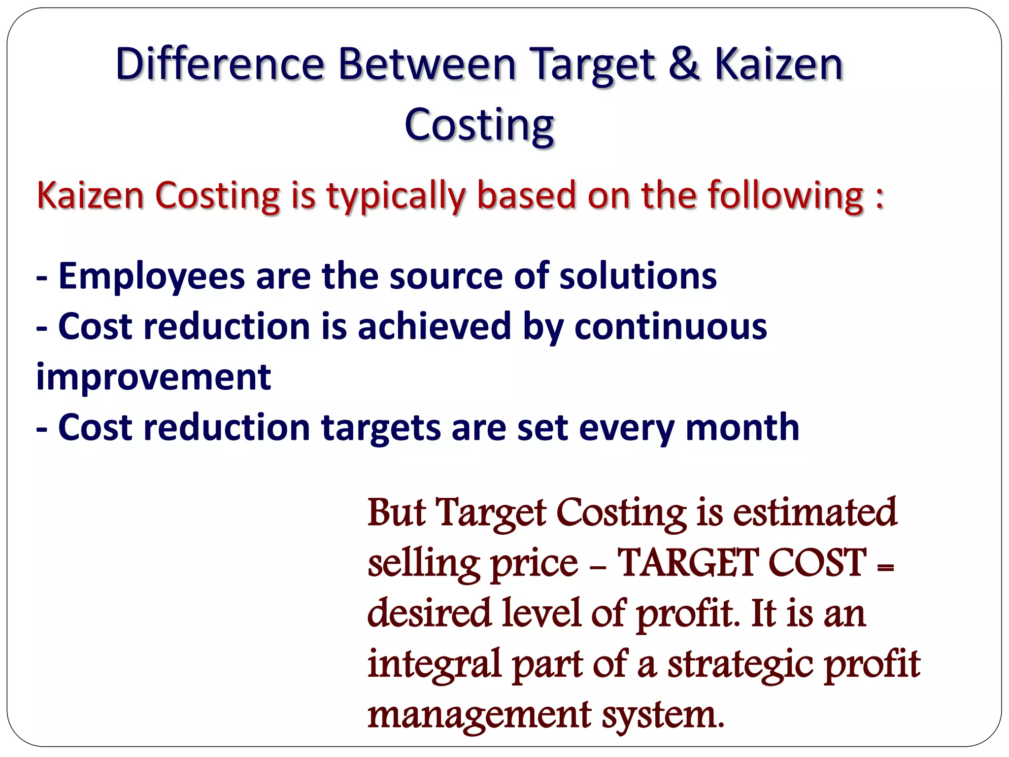 Kaizen costing | PPTX