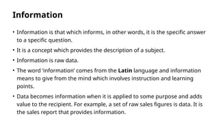 Bachelor of Education: Knowledge and Information | PPTX