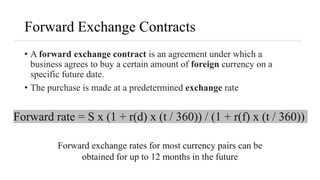 Forward exchange contracts and Effective Interest Rate | PPTX | Stocks and Bonds | Personal ...