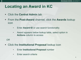 Award Modifications in KC | PPTX