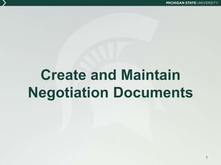 Create and Maintain Negotiation Documents-screen shots | PPTX ...