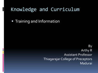 Training and Information | PPTX