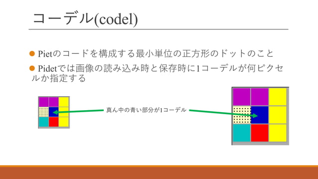 ドット絵でプログラミング！難解言語『Piet』勉強会 | PDF | Programming Languages | Computing