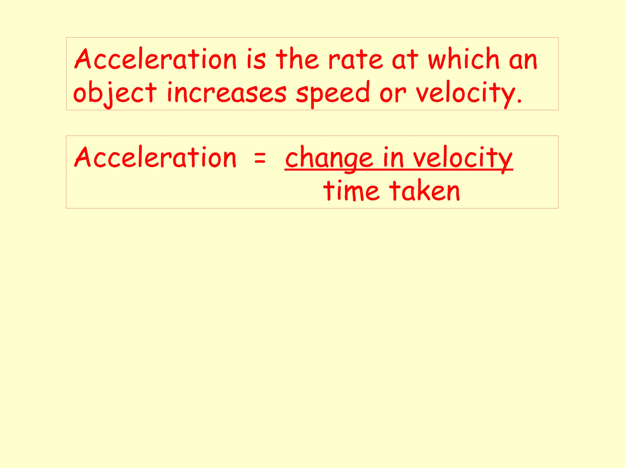 The concept of Acceleration for Grade 9 IGCSE | PPTX