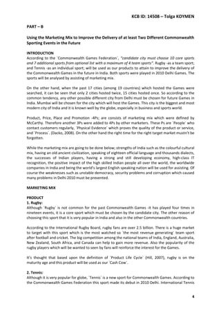 MANAGING MARKETS - Macro Environmental Forces and Marketing Mix / Commonwealth Games 2010 India ...