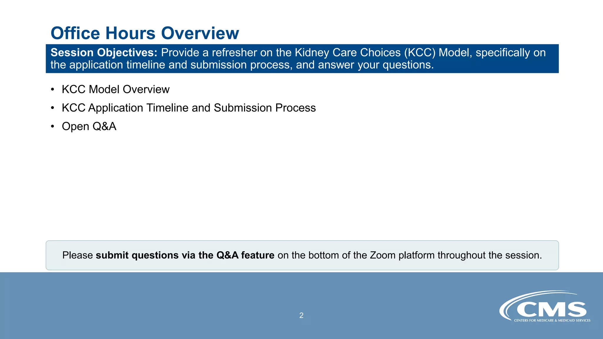 Office Hours: Kidney Care Choices (KCC) Model - Application | PDF