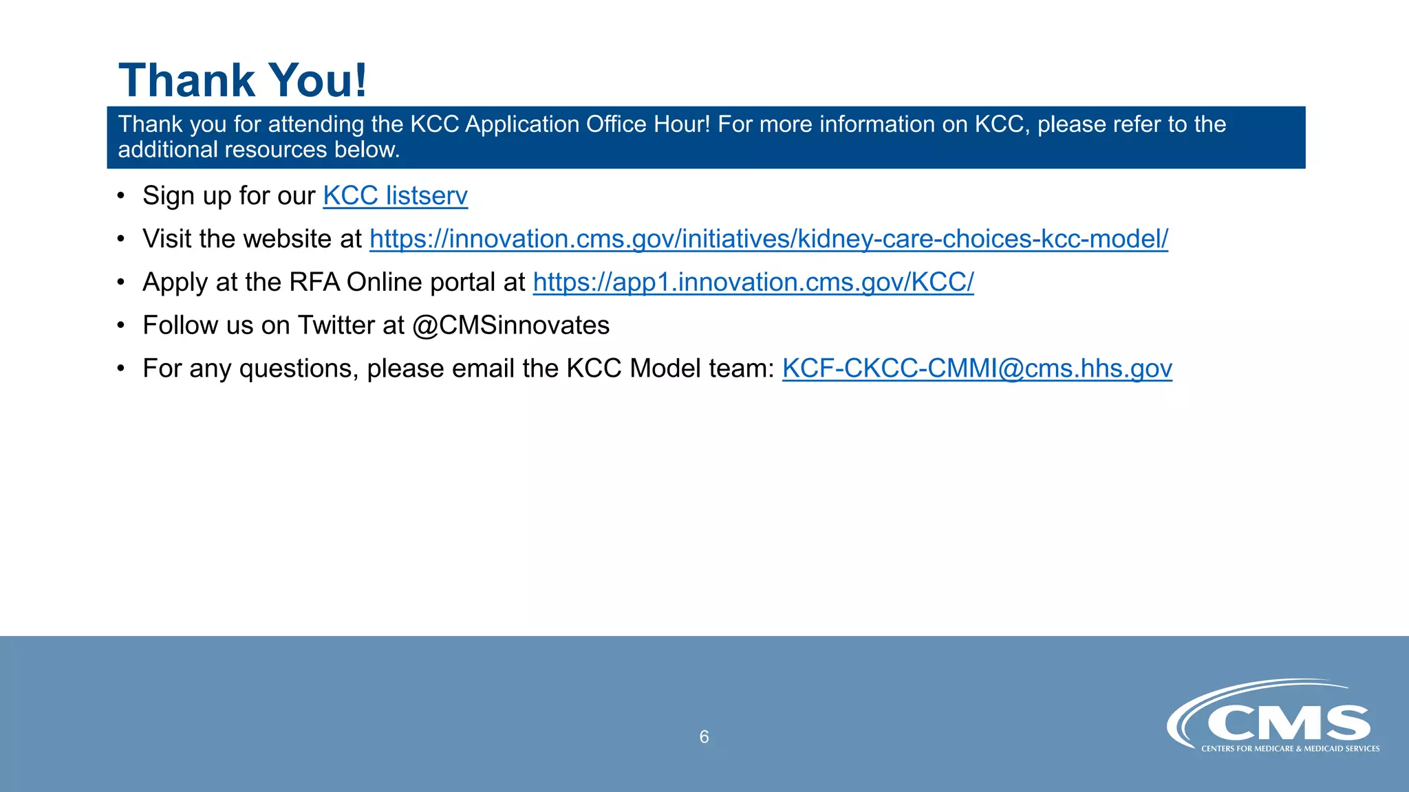 Office Hours: Kidney Care Choices (KCC) Model - Application | PDF