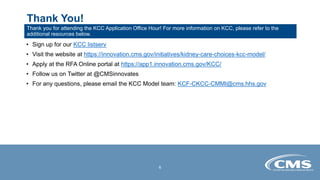 Office Hours: Kidney Care Choices (KCC) Model - Application | PDF