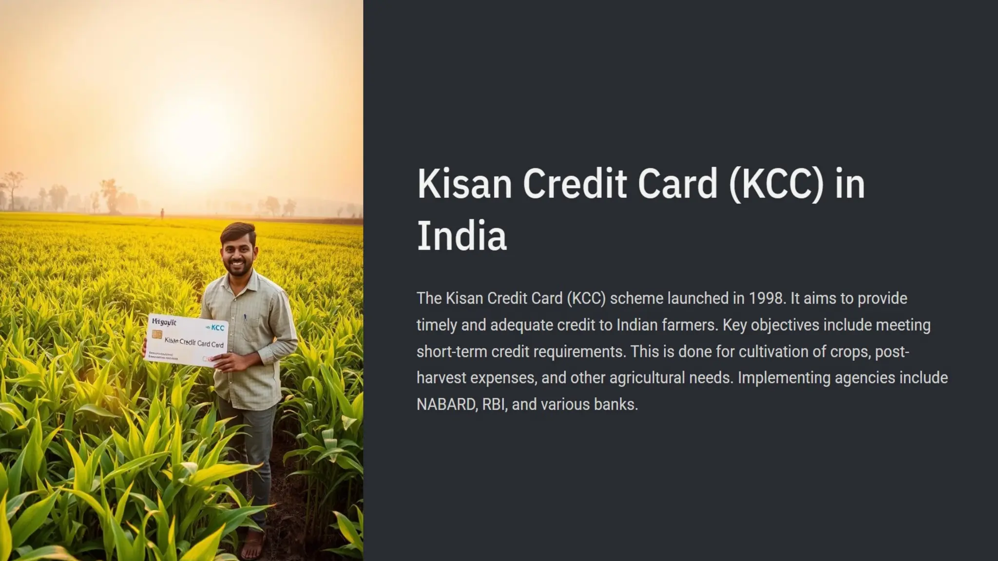 Kisan Credit Card (KCC) in India: Empowering Farmers with Easy Credit Access | PPTX