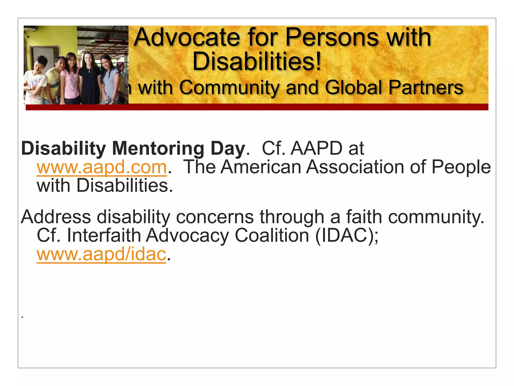 Kcc module advocate for persons with disabilities! | PPTX