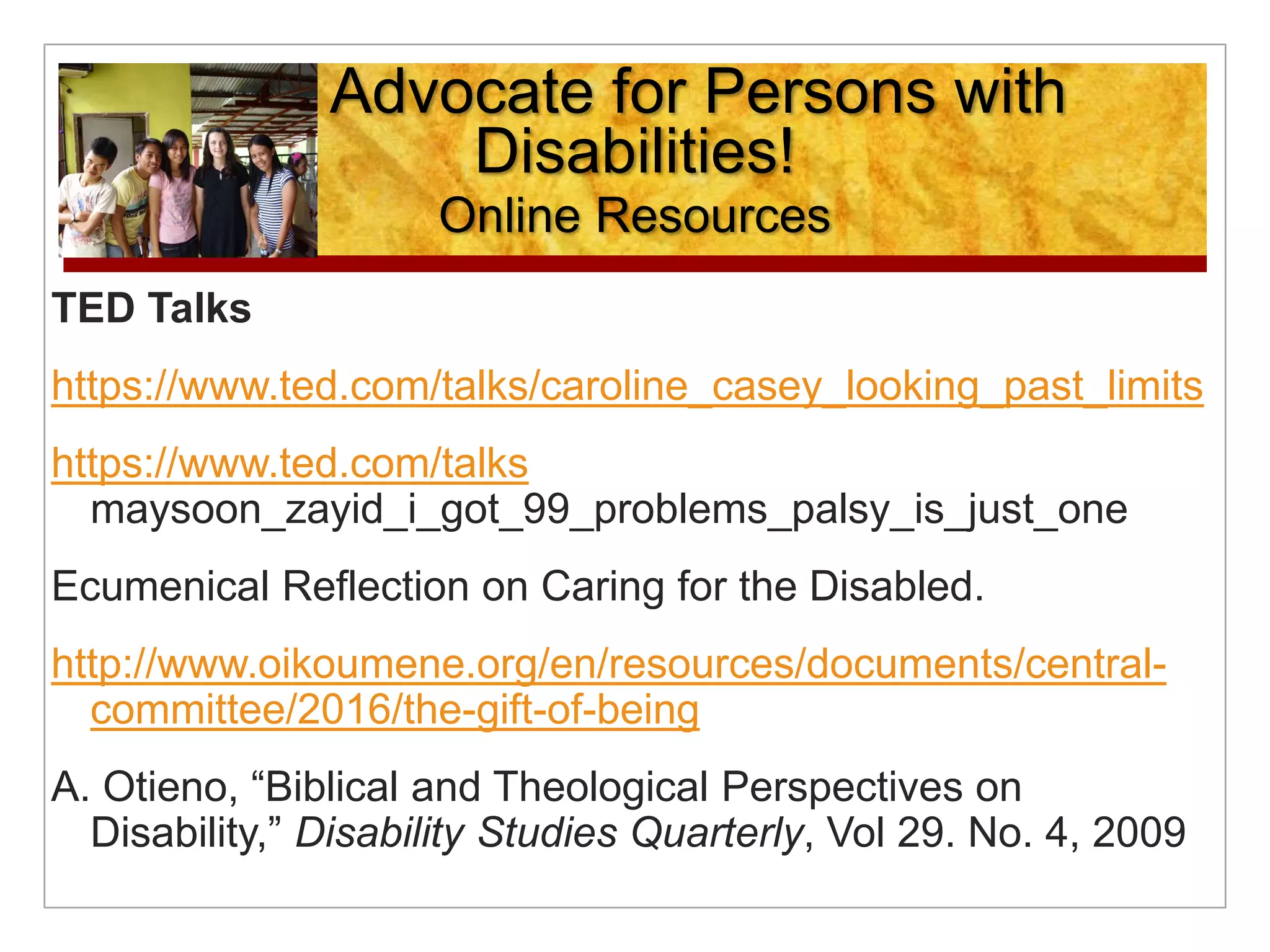 Kcc module advocate for persons with disabilities! | PPTX
