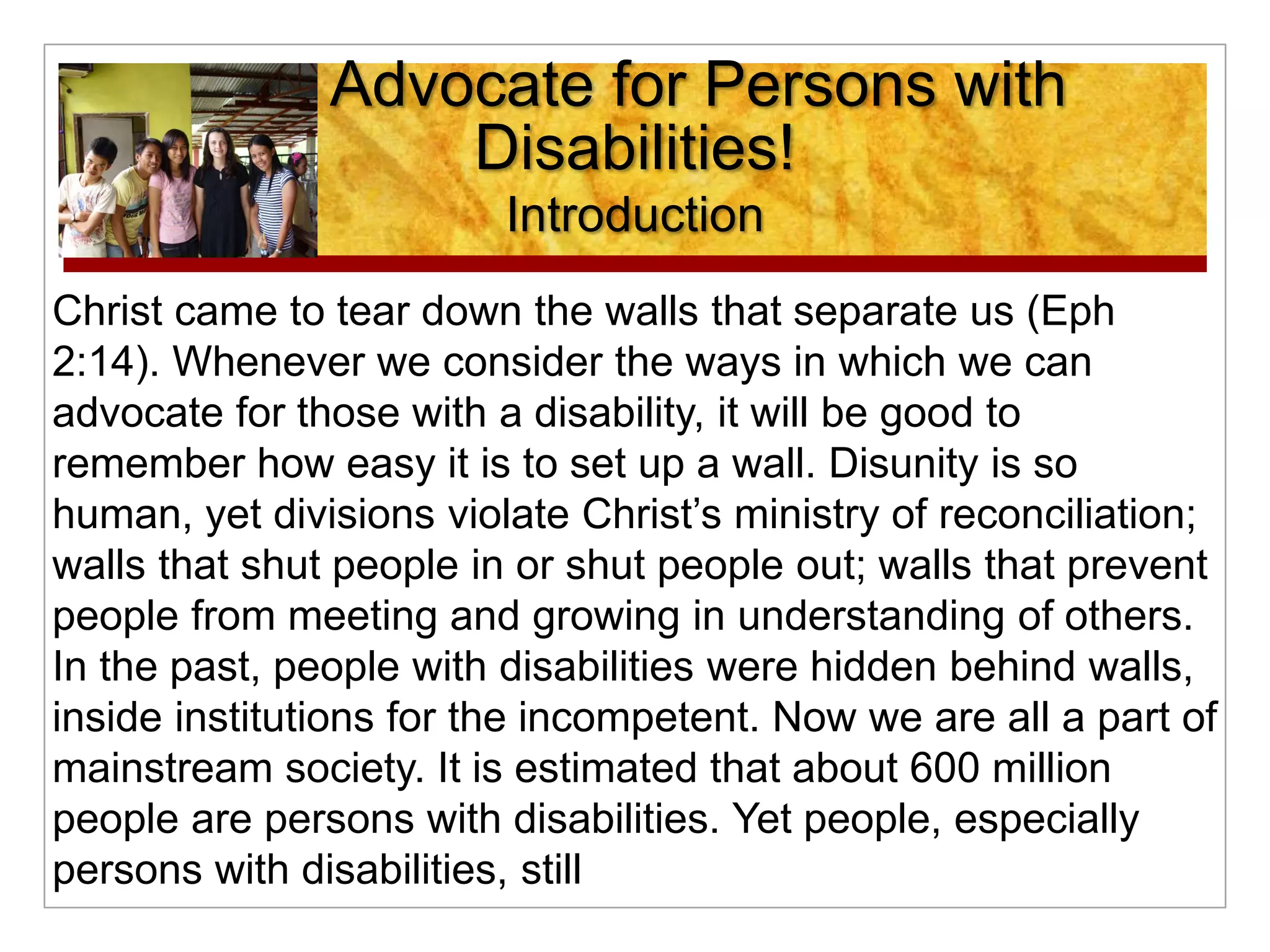 Kcc module advocate for persons with disabilities! | PPTX