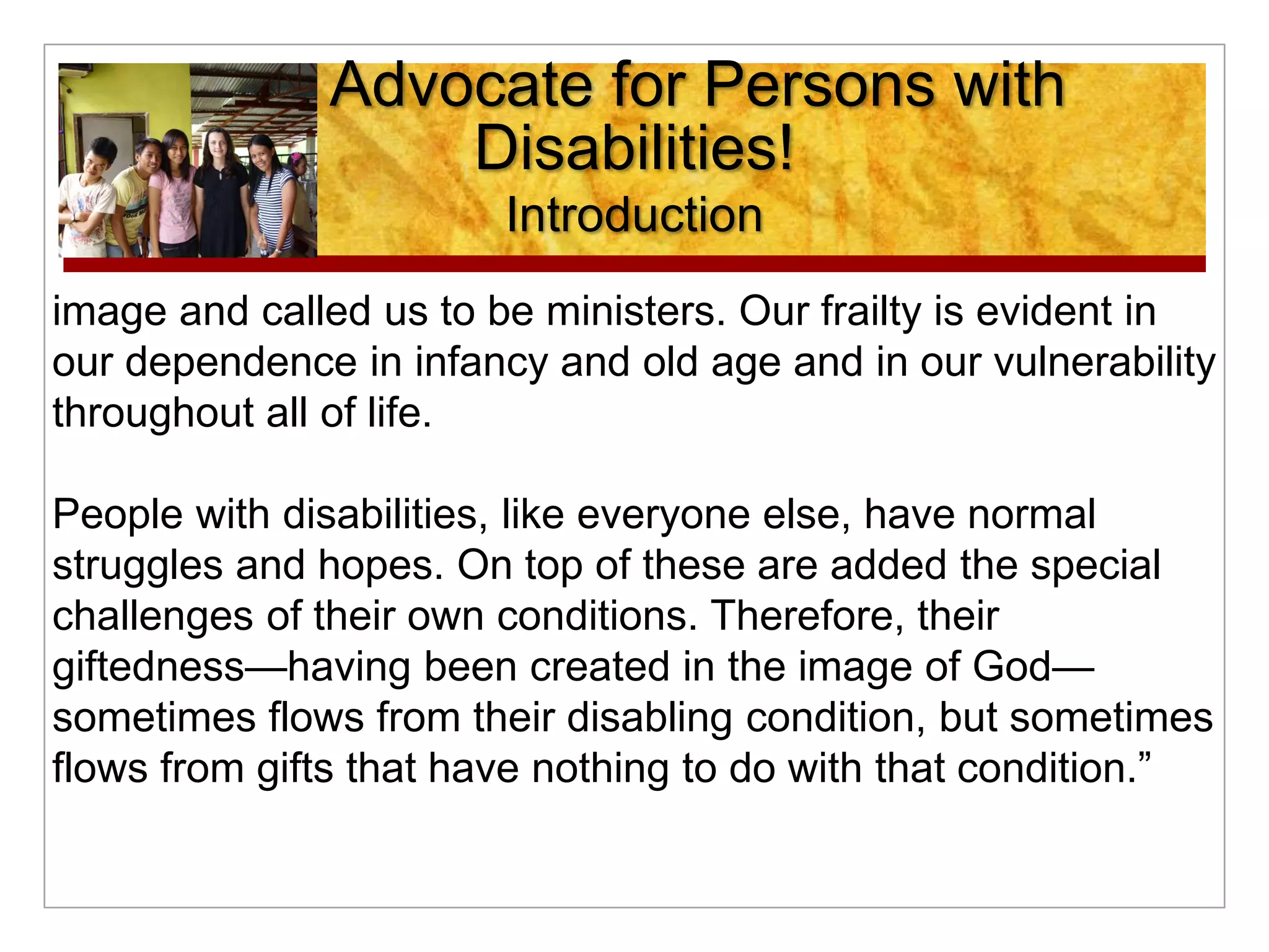 Kcc module advocate for persons with disabilities! | PPTX