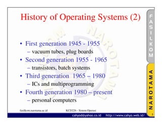 Kcd226 Sistem Operasi Lecture01 | PPT