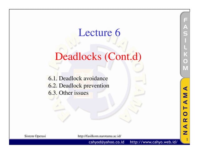 Kcd226 Sistem Operasi Lecture06 | PPT