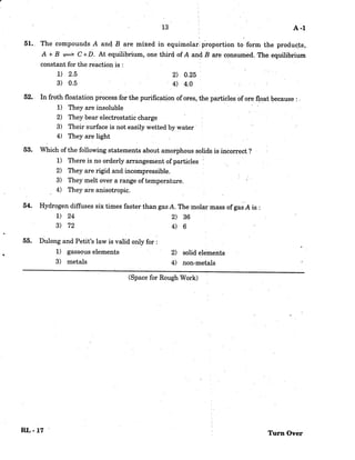 KCET Chemistry - 2004 Question Paper | PDF
