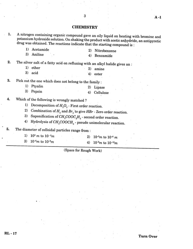 KCET Chemistry - 2004 Question Paper | PDF