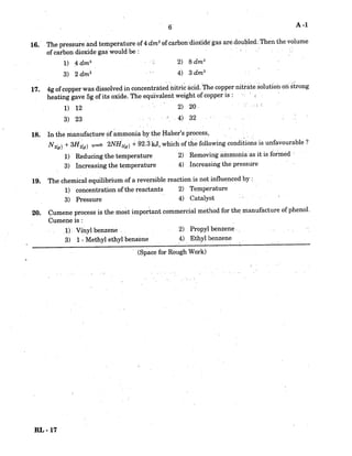 KCET Chemistry - 2004 Question Paper | PDF