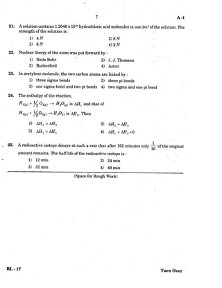 KCET Chemistry - 2004 Question Paper | PDF