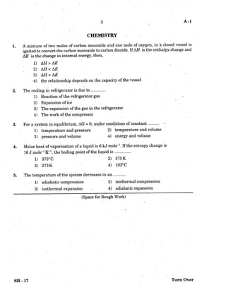 KCET Chemistry - 2005 Question Paper | PDF