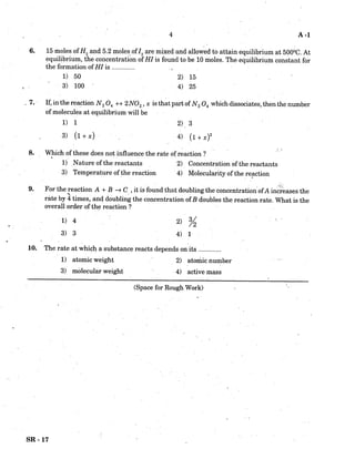 KCET Chemistry - 2005 Question Paper | PDF