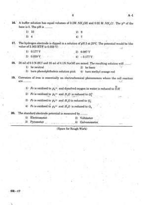 KCET Chemistry - 2005 Question Paper | PDF