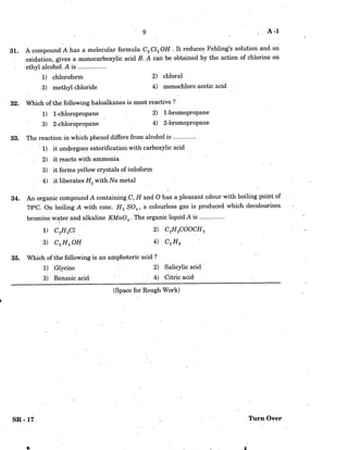 KCET Chemistry - 2005 Question Paper | PDF