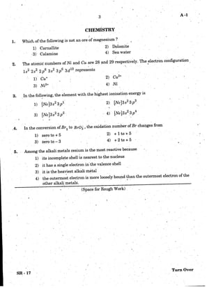 KCET Chemistry - 2006 Question Paper | PDF