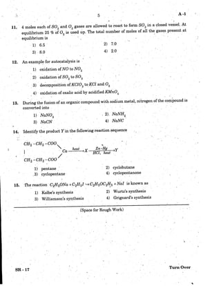 KCET Chemistry - 2006 Question Paper | PDF