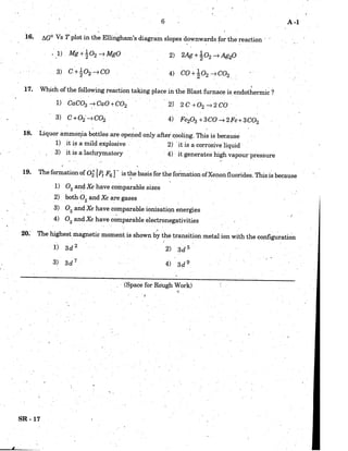KCET Chemistry - 2006 Question Paper | PDF