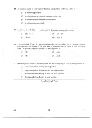 KCET Chemistry - 2009 Question Paper | PDF