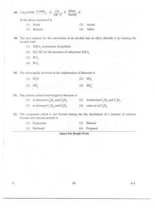 KCET Chemistry - 2009 Question Paper | PDF