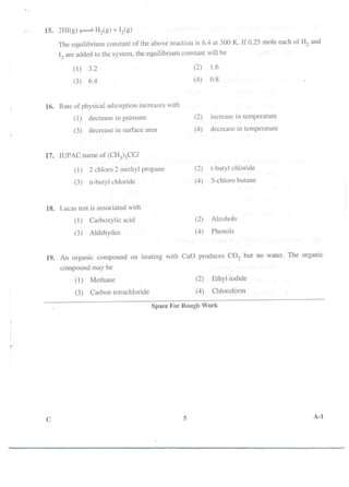 KCET Chemistry - 2009 Question Paper | PDF