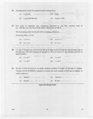 KCET Chemistry - 2014 Question Paper | PDF