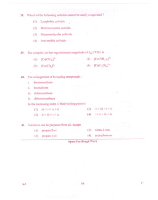 KCET Chemistry - 2015 Question Paper | PDF