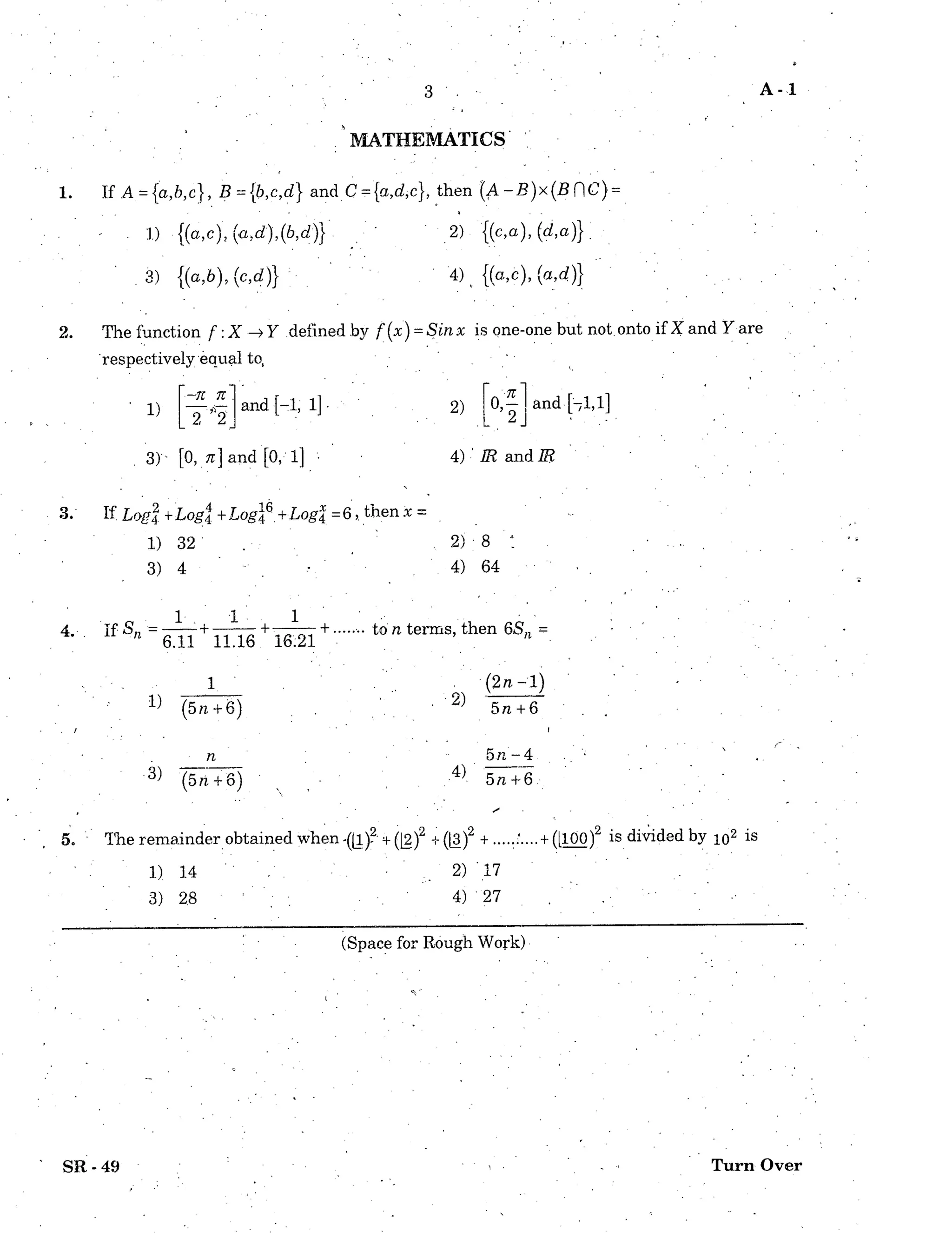 KCET Maths - 2006 Question Paper | PDF