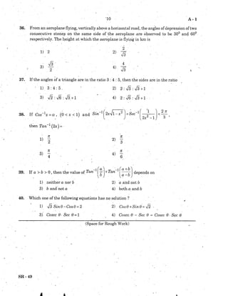 KCET Maths - 2006 Question Paper | PDF