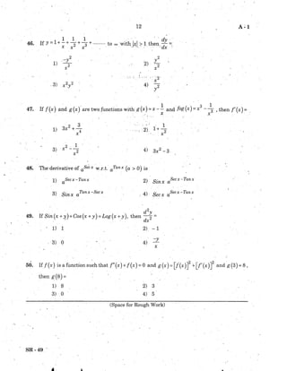 KCET Maths - 2006 Question Paper | PDF