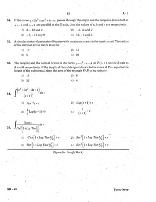 KCET Maths - 2006 Question Paper | PDF