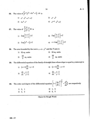 KCET Maths - 2007 Question Paper | PDF