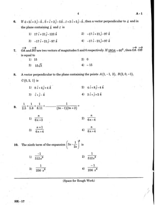 KCET Maths - 2007 Question Paper | PDF