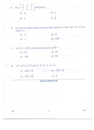 KCET Maths - 2009 Question Paper | PDF