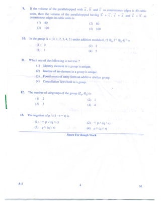 KCET Maths - 2009 Question Paper | PDF