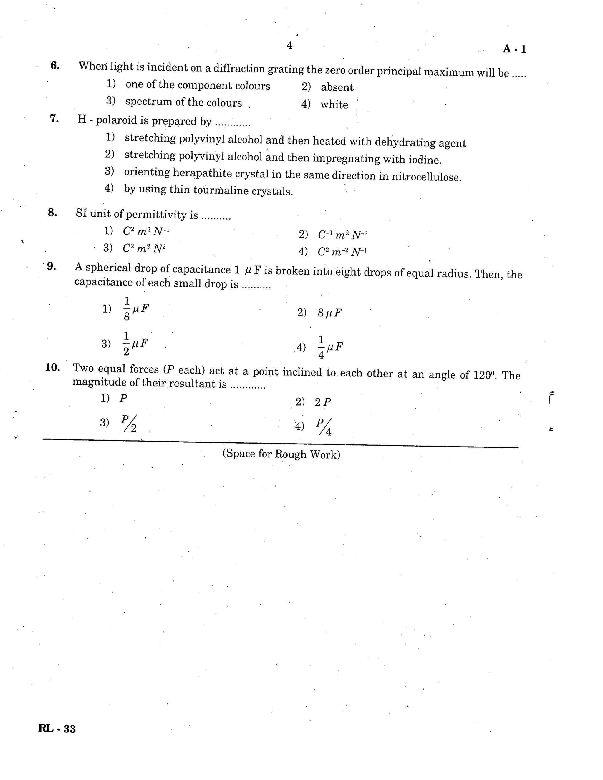 KCET Physics - 2004 Question Paper | PDF | Physics | Science